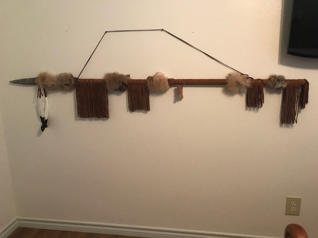 Spear / Lance. (77 1/2” OA) With a 11” Hand Knapped Stone Point Wrapped ...