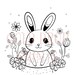 Spring Bunny Print /coloring Page / Spring Coloring Sheet/ Printable ...