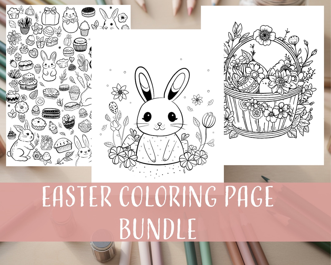 Easter Coloring Page Bundle/ Easter Coloring Sheets/ Printable Coloring ...