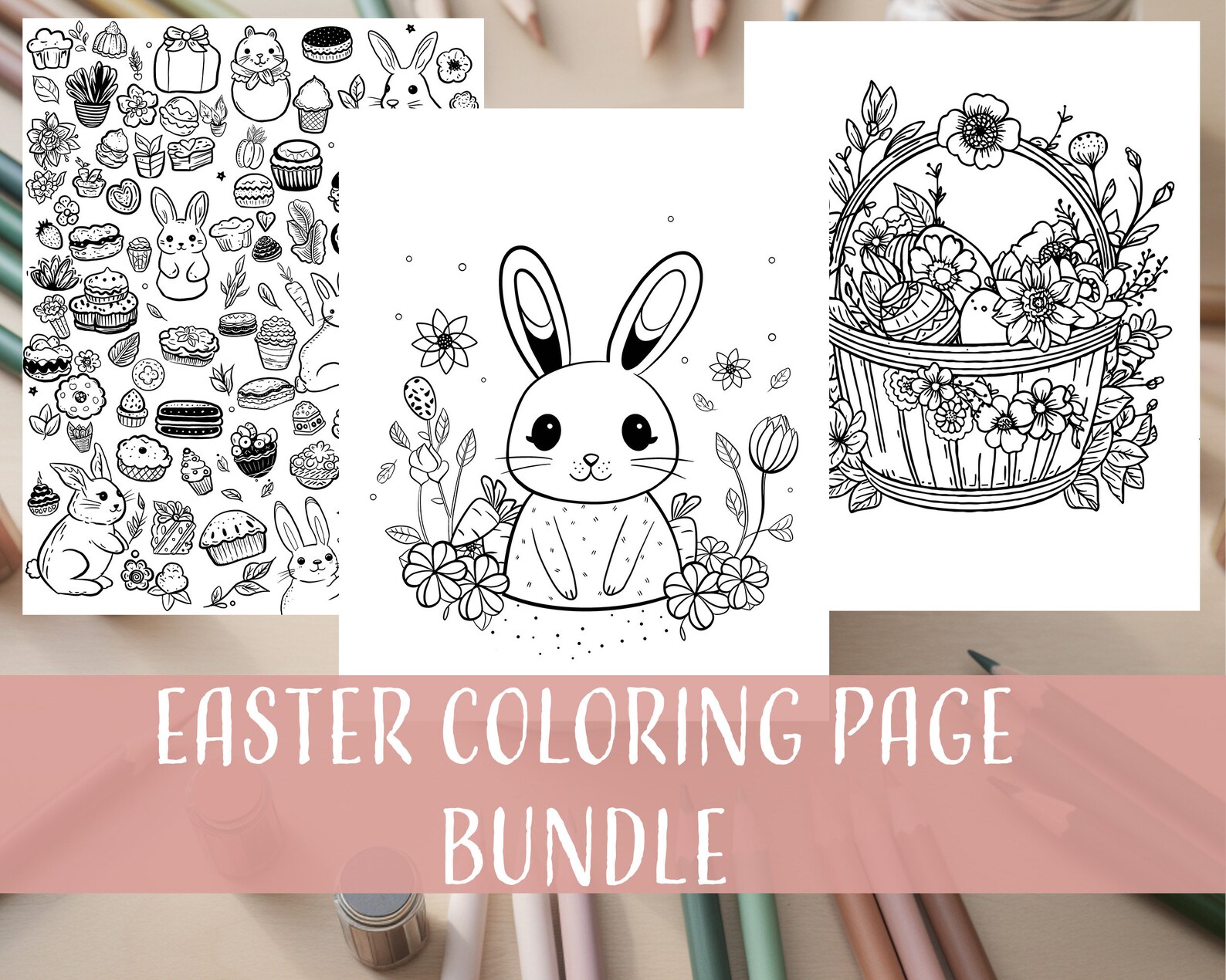 Easter Coloring Page Bundle/ Easter Coloring Sheets/ Printable Coloring ...