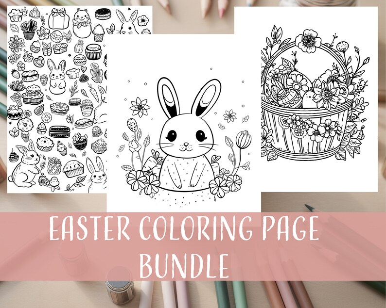 Easter Coloring Page Bundle/ Easter Coloring Sheets/ Printable Coloring ...