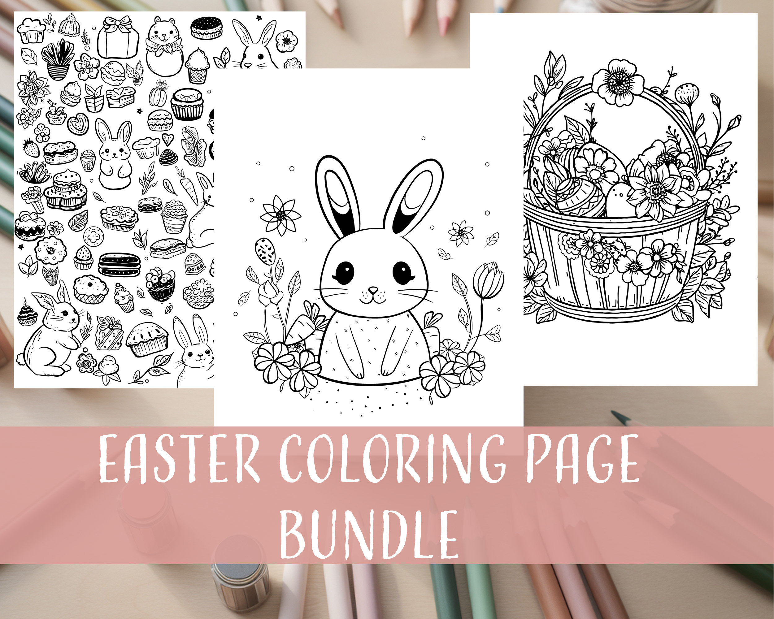 Easter Coloring Page Bundle/ Easter Coloring Sheets/ Printable Coloring ...