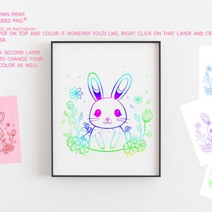 Spring Bunny Print /coloring Page / Spring Coloring Sheet/ Printable ...
