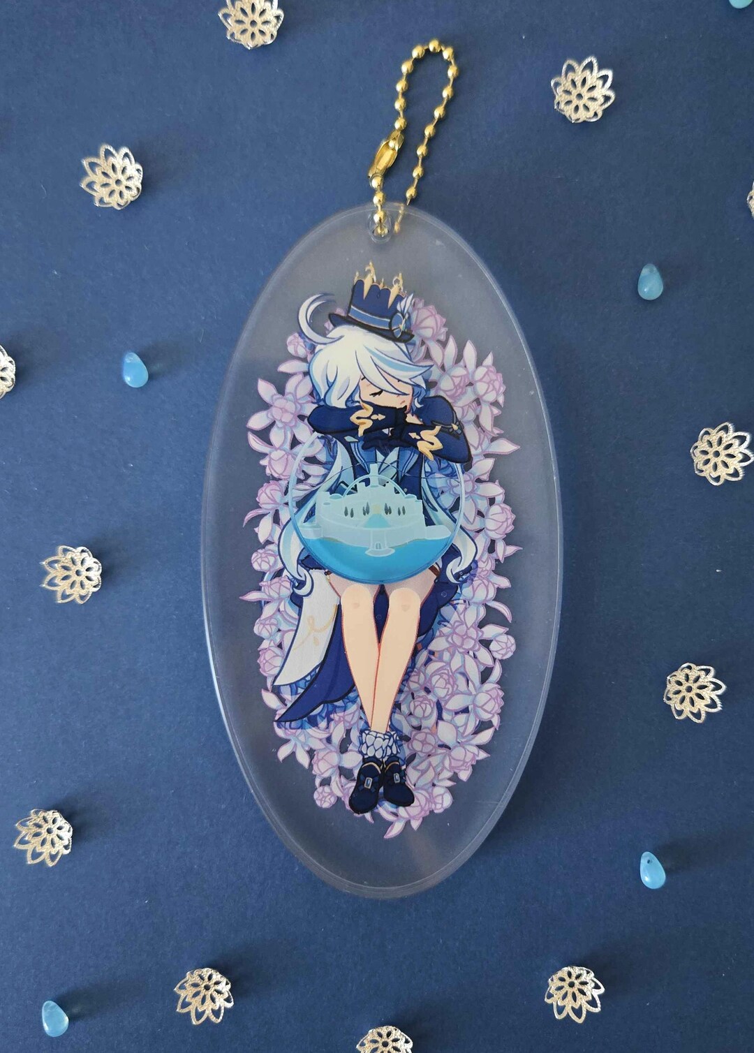 Furina and Focalors Blue Liquid Shaker Charm | Fontaine 3d Acrylic ...