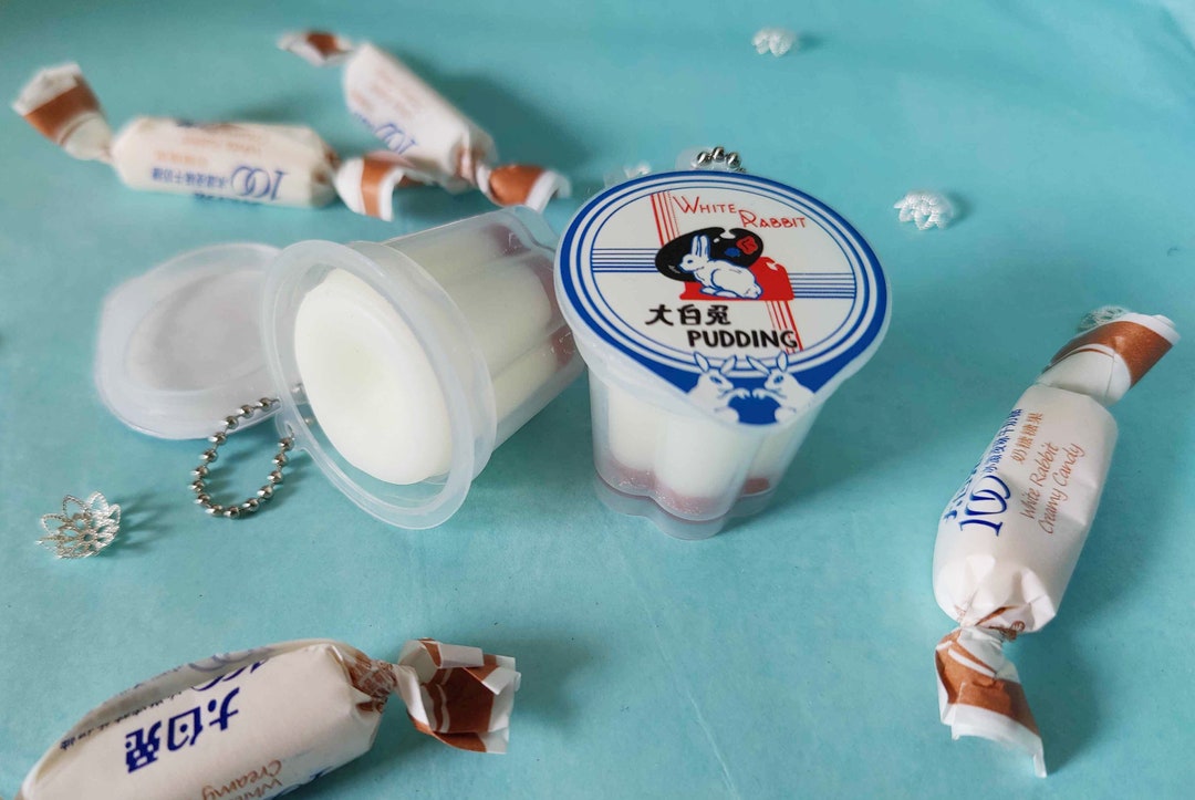 White Rabbit Pudding Charm - Etsy