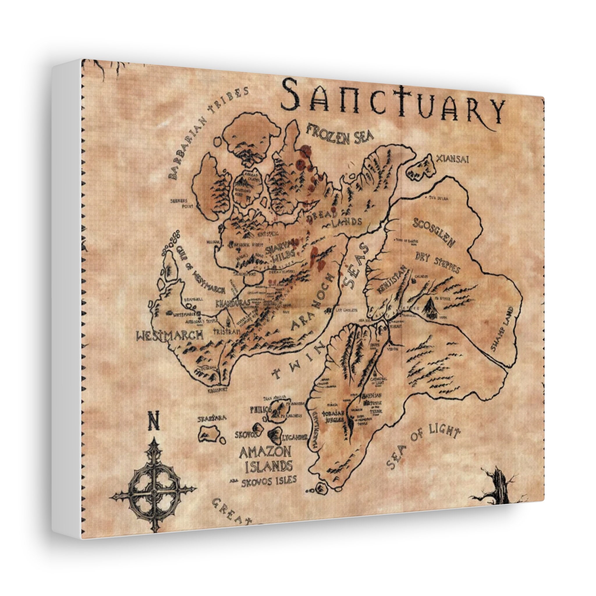 Diablo Sanctuary Map Canvas Wrap - Etsy