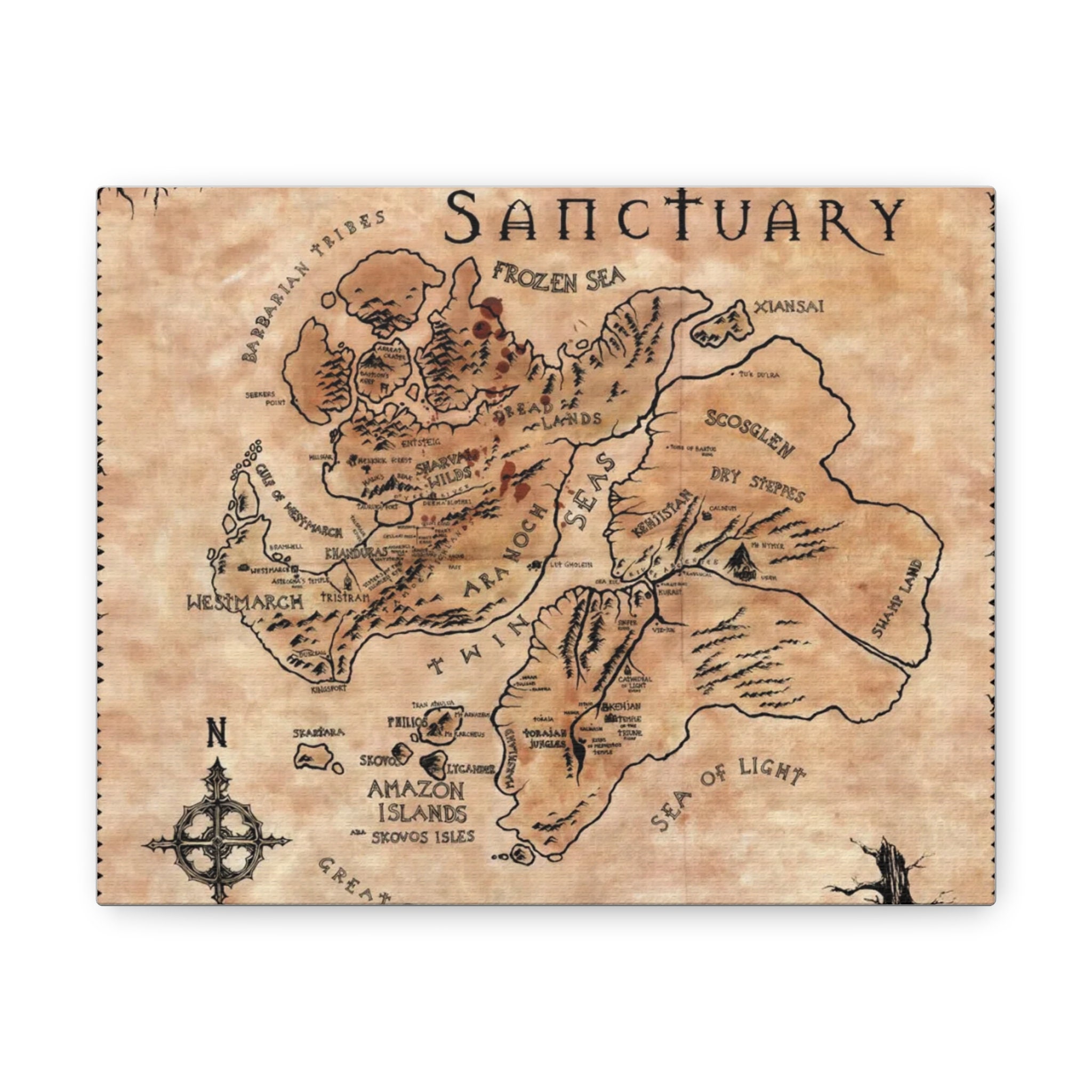 Diablo Sanctuary Map Canvas Wrap - Etsy
