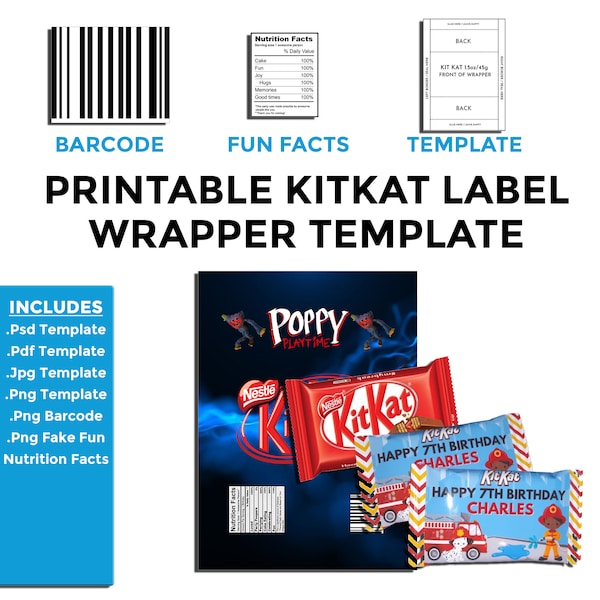 Kitkat Wrapper Template - Etsy
