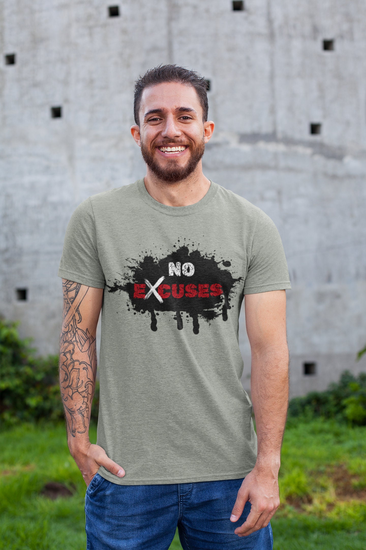No Excuses Tshirt, Motivational Tshirt, Gym Tshirt, Workout Shirt, Cool ...