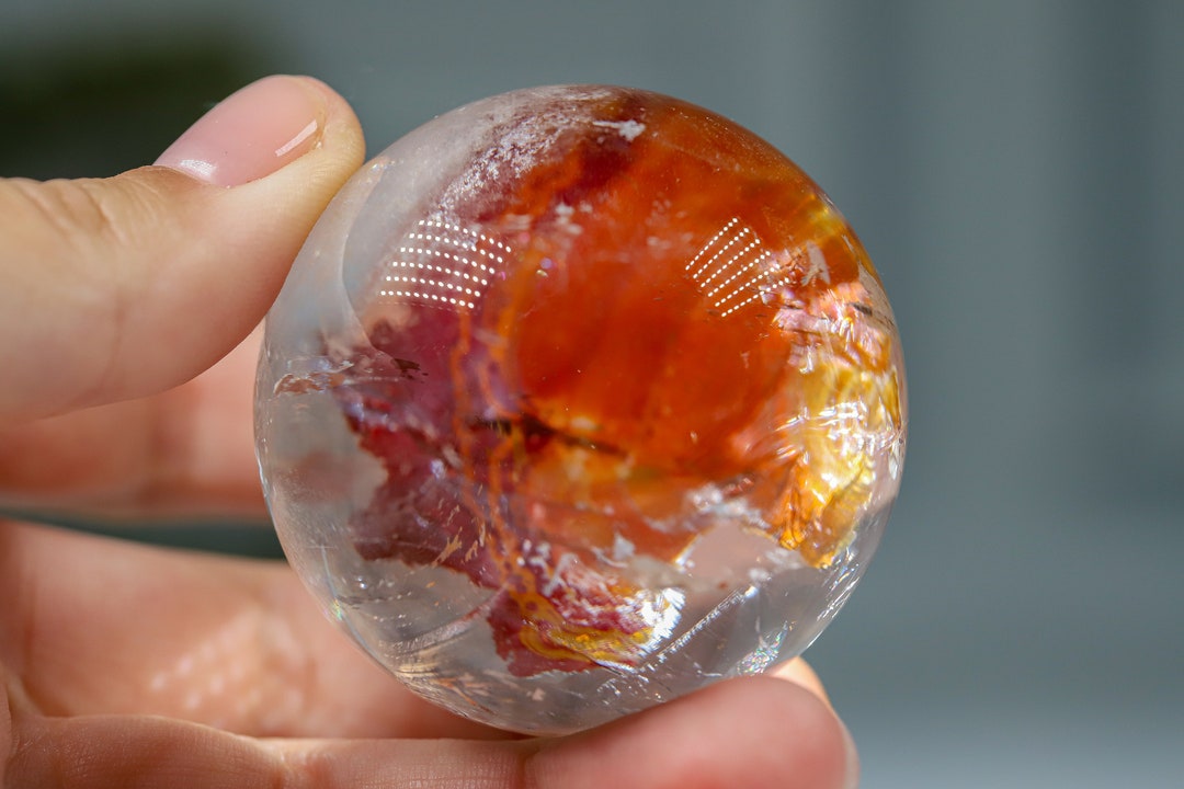 Rare Iron Oxide Inclusion Quartz Sphere - Etsy