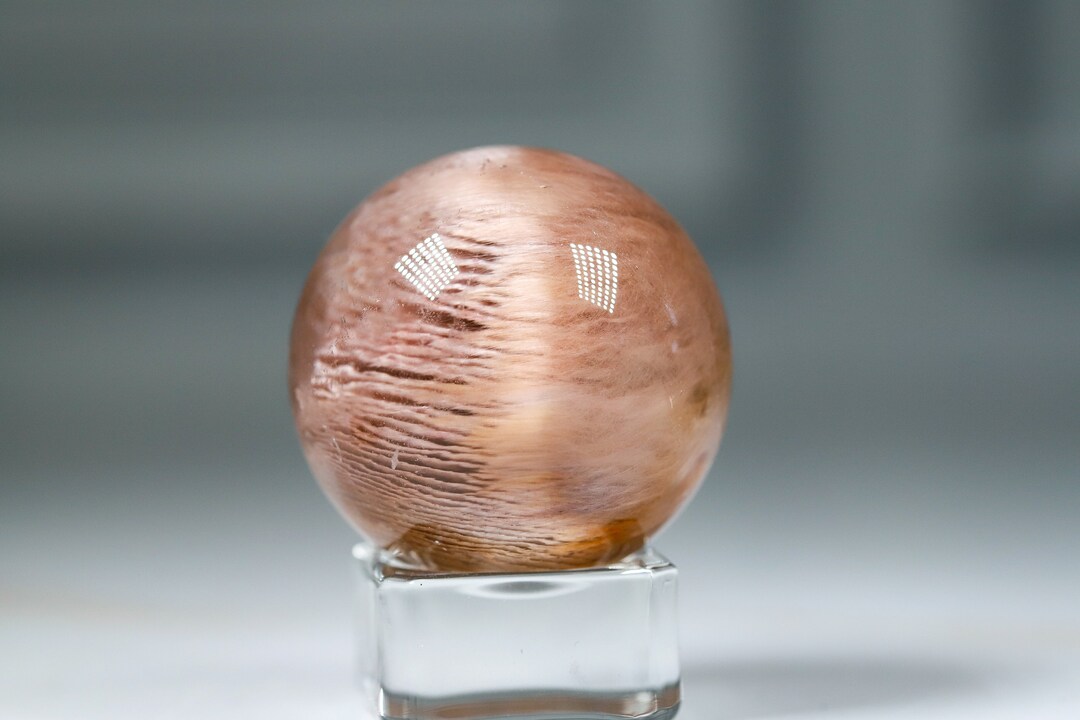 Pink Amphibole Garden Quartz Sphere | Rabbit Hair Quartz - Etsy