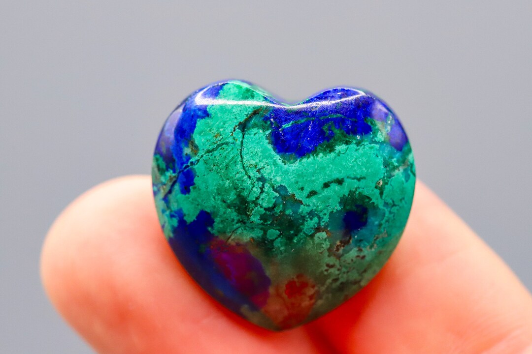 Azurite Malachite Mini Heart - Etsy