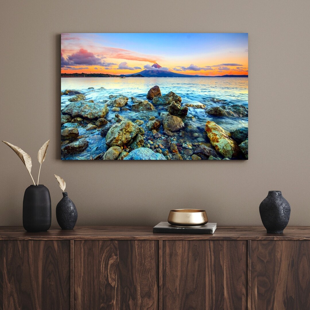 Volcano Matte Canvas Print, Volcano Wall Art, Mount Mayon Philippines ...