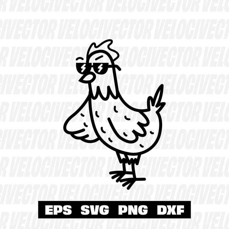 Cool Chick, Vector, SVG Chicken Decor, Digital Download, Cut File, - Etsy