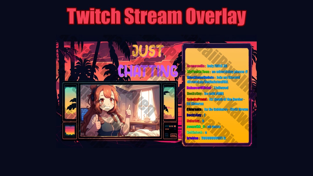 Lofi Tropical Twitch Streaming Overlay - Etsy