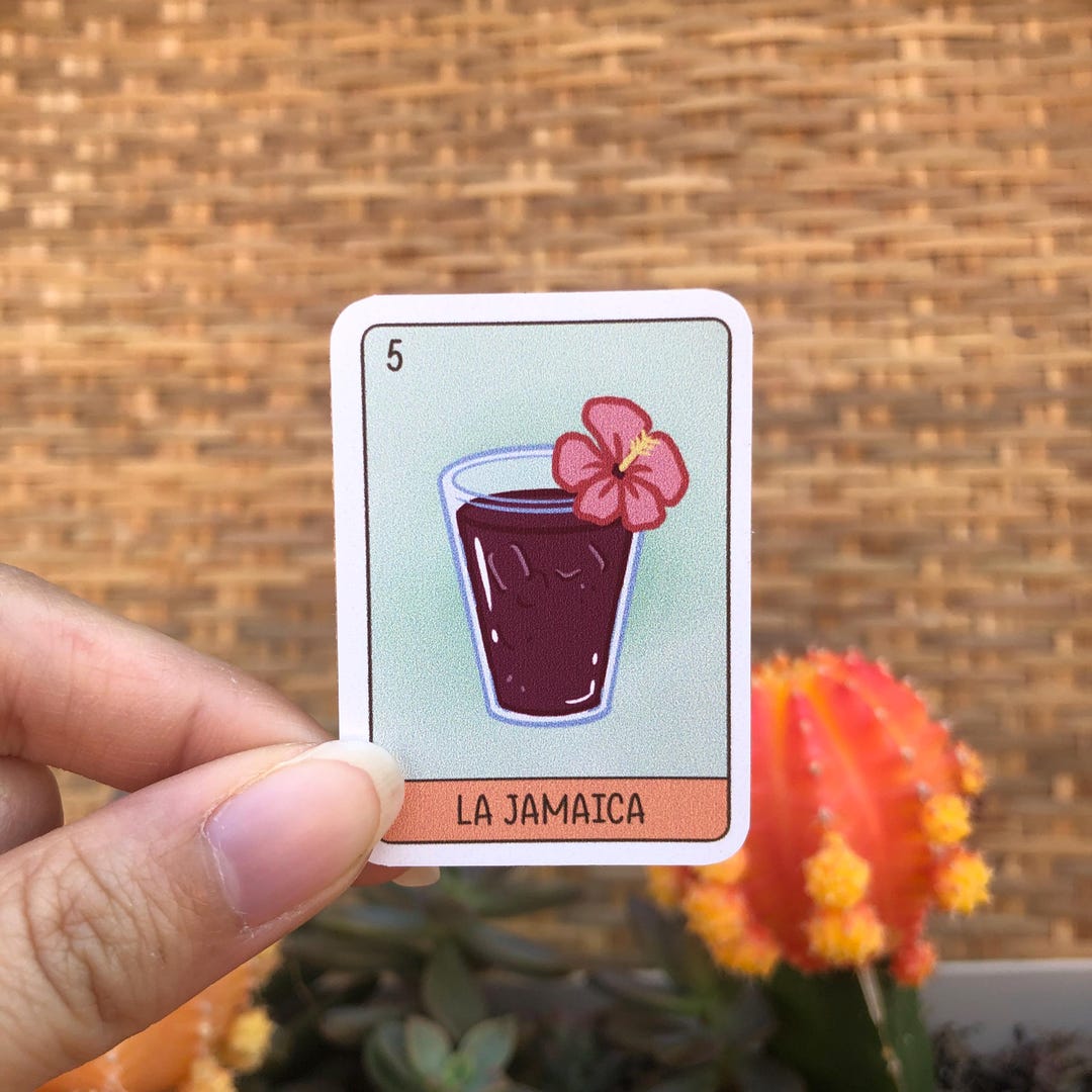 Jamaica Loteria Sticker - Mexican Snack Hibiscus Drink Water Fresca ...