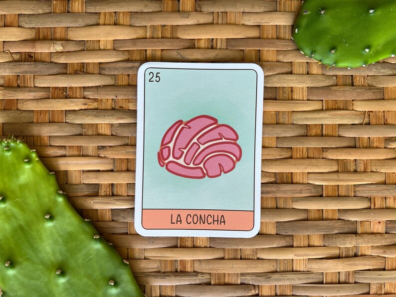 Concha Loteria Sticker - Mexican Snack, Sweet Bread, Pan Dulce, Water ...