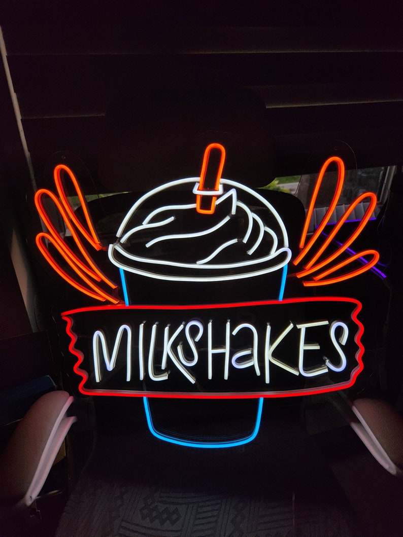 Milkshake Neon Sign | Cafe Neon Sign | Best for Your Business | Outdoor ...