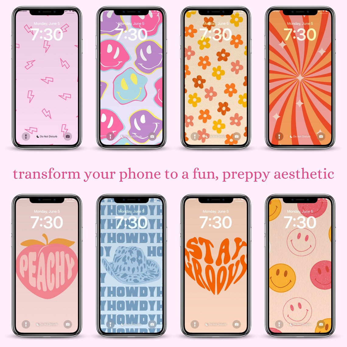 15 Fun Preppy Aesthetic Lock Screen Wallpapers I Ios iPhone and Android ...