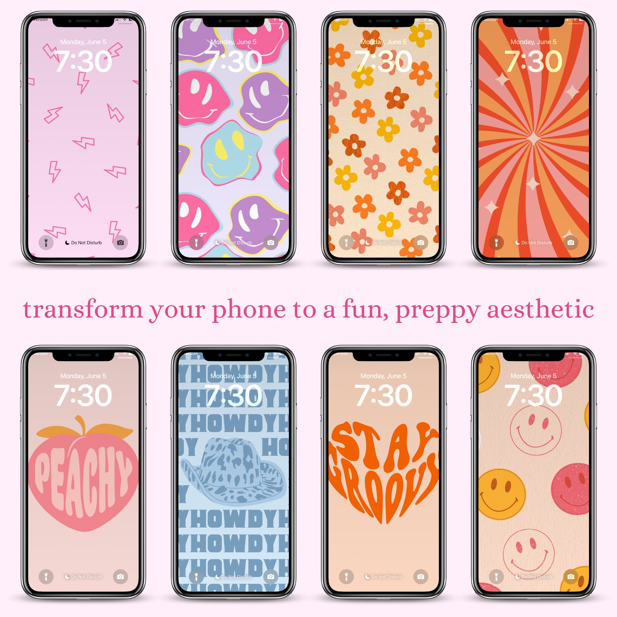 15 Fun Preppy Aesthetic Lock Screen Wallpapers I Ios iPhone and Android ...