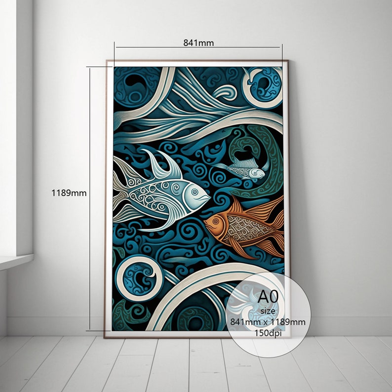 Maori Abstract Art Collection | Little Fish | Maori Design - Etsy