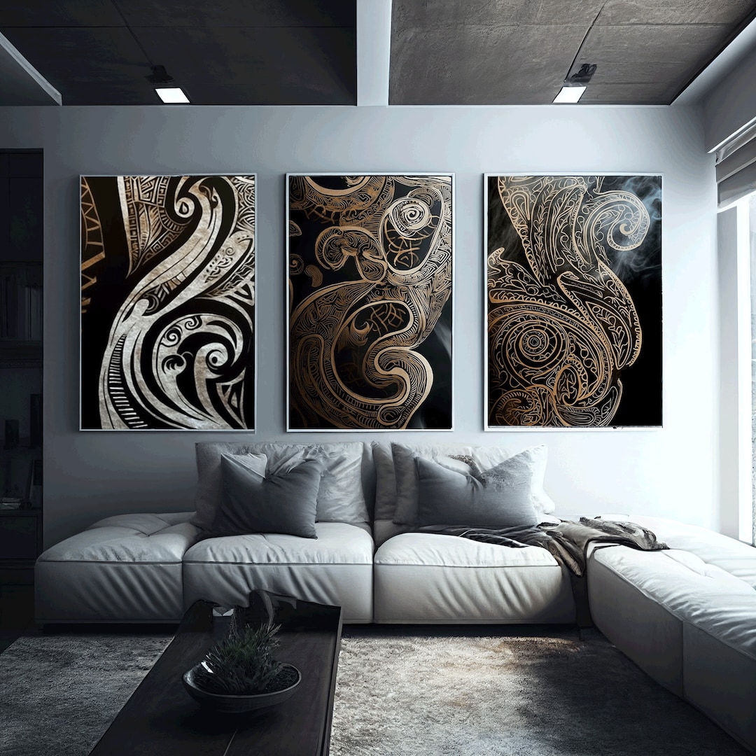 Mystic Maori Trio: Three Panel Art & Portrait Prints - Etsy