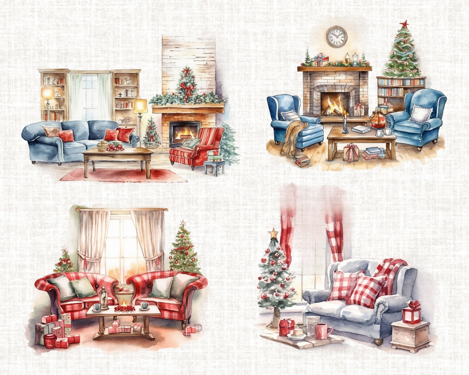 Cozy Christmas Clipart Cozy Christmas Room PNG Christmas - Etsy