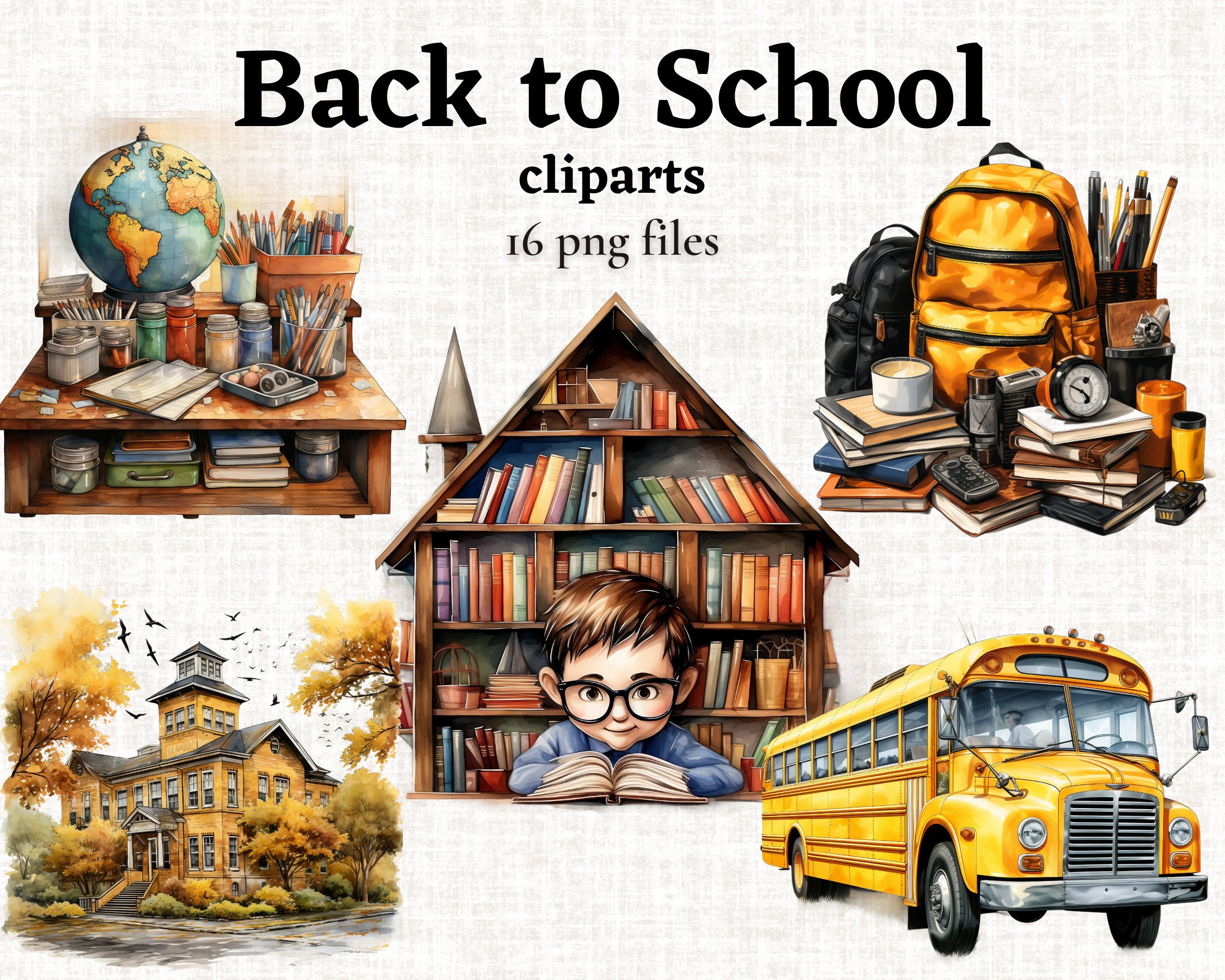 Back to School Clipart School Clipart Set Back to School - Etsy