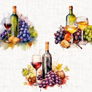 Watercolor Wine Clipart, Wine Grapes Png, Wine Barrel Png, Wine Cheese ...