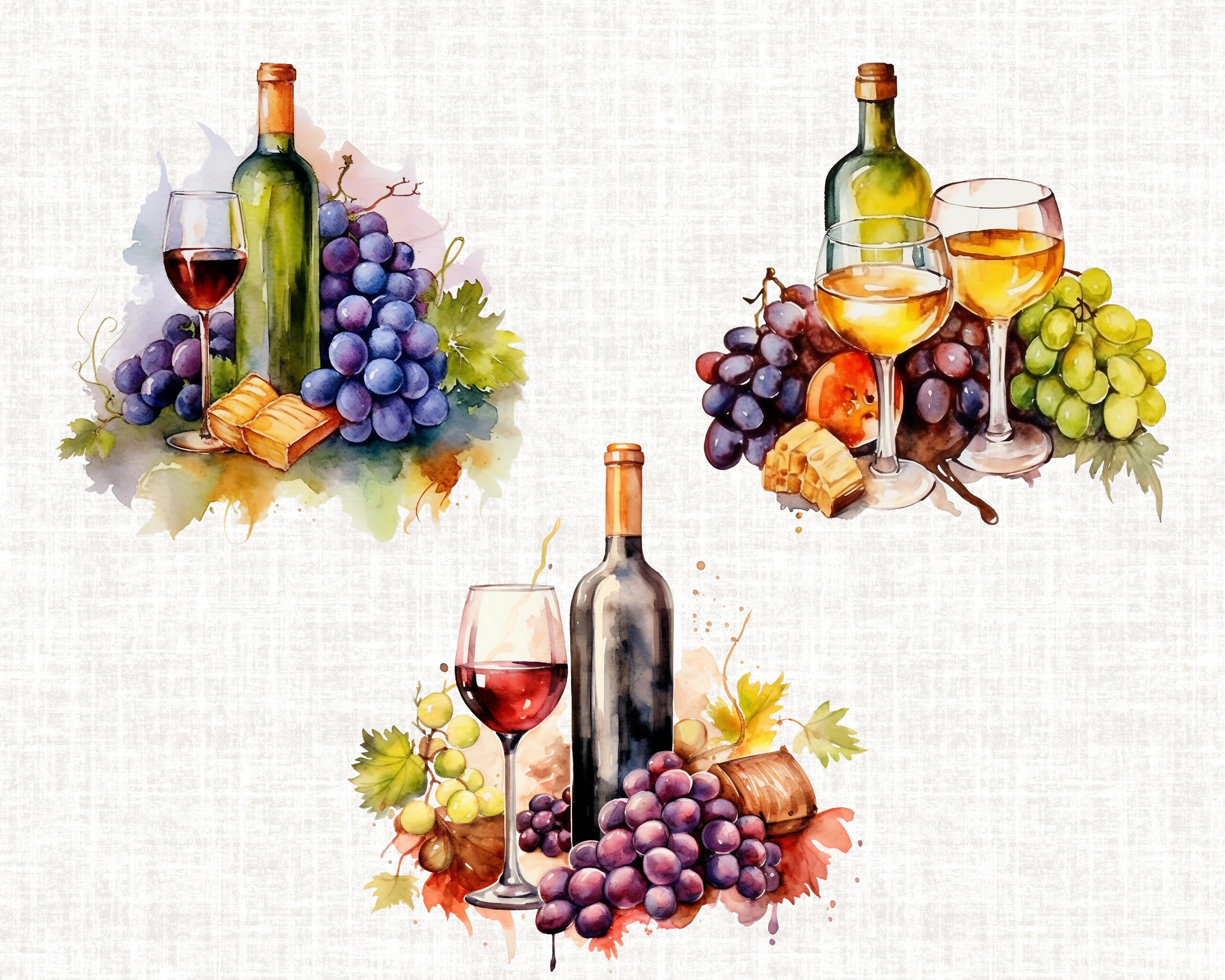Watercolor Wine Clipart Wine Grapes Png Wine Barrel Png - Etsy