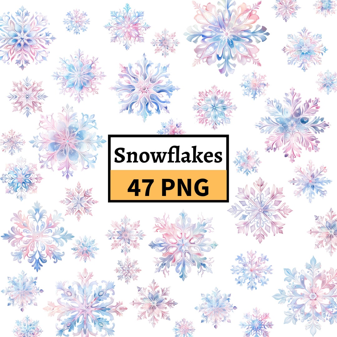 Snowflakes Clipart, Pastel Snowflakes, Watercolor Snowflakes PNG ...