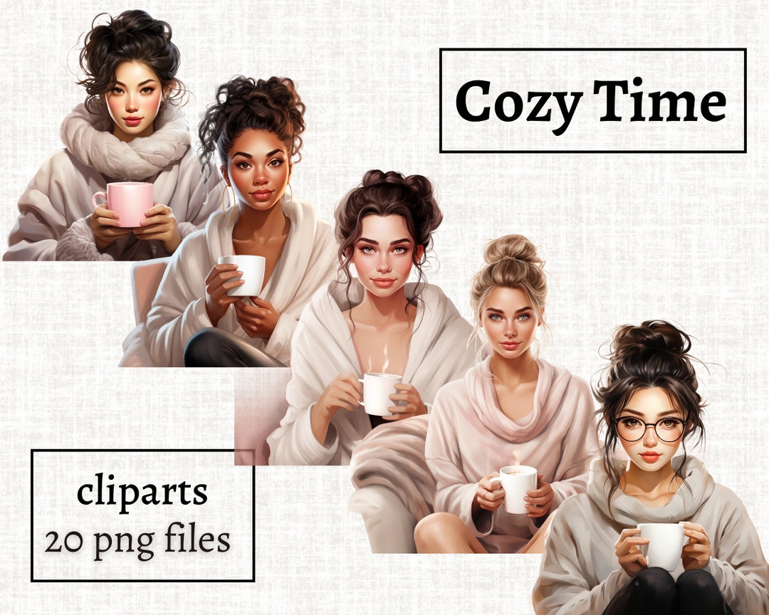 Cozy Time Clipart, Sweater Weather Clipart, Autumn Time Illustration ...