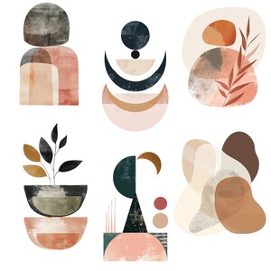 Boho Clipart Bundle Bohemian Elements Illustration PNG Abstract Boho ...