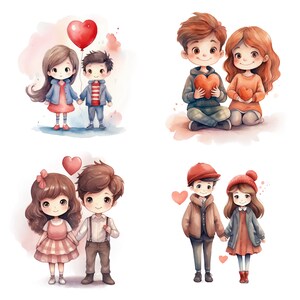 Valentine Kids Clipart Bundle Cute Children Love Graphics Be My ...