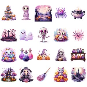 Cute Halloween Clipart, Pink Halloween Clipart, Pastel Halloween ...