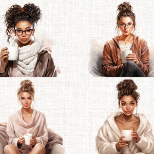 Cozy Time Clipart, Sweater Weather Clipart, Autumn Time Illustration ...