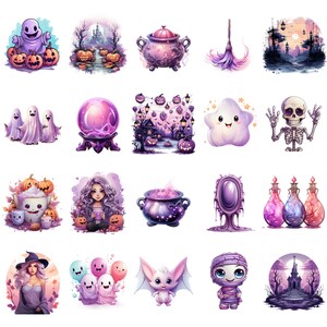 Cute Halloween Clipart, Pink Halloween Clipart, Pastel Halloween ...