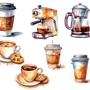 Watercolor Coffee Clipart, Coffee Clipart, Coffee Lover Clipart, Coffee ...