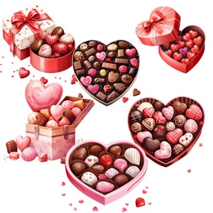 Valentine's Chocolates Clipart, Box of Chocolates for Valentine's Day ...