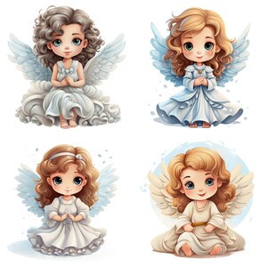Cute Angel Clipart, Christmas Angel Clipart, Angel PNG Bundle, Cute ...