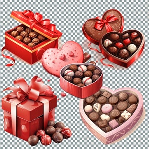 Valentine's Chocolates Clipart, Box of Chocolates for Valentine's Day ...