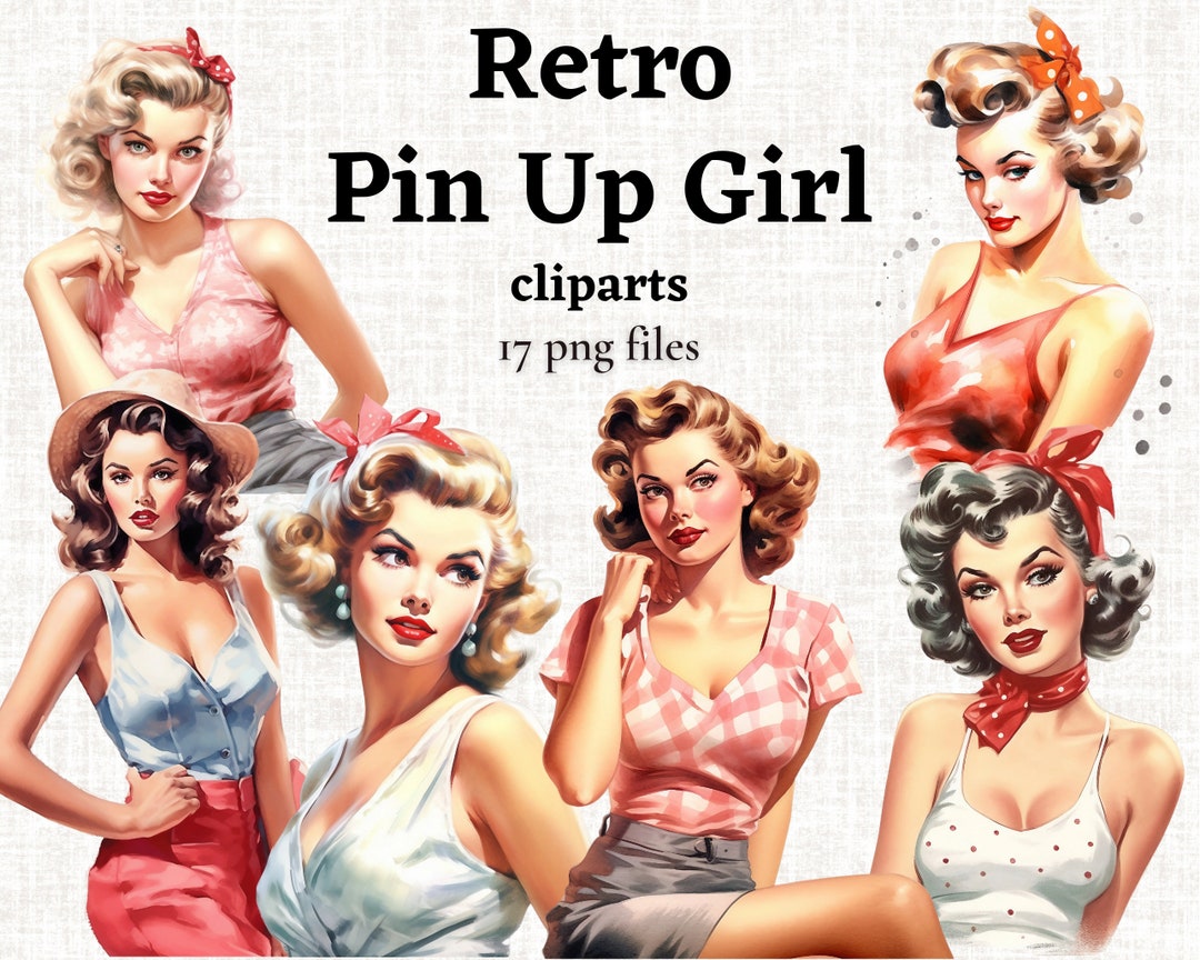 Pin Up Girls Clipart Retro Pin Up Girl Png Retro Clipart Vintage