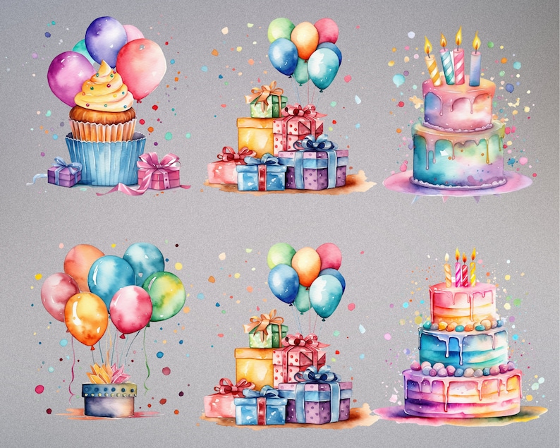Birthday Clipart Birthday Party Png Balloons Clipart - Etsy