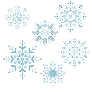 Snowflakes Clipart, Blue Snowflakes PNG, Watercolor Snowflakes PNG ...