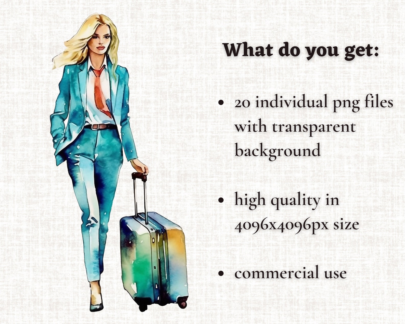 Lady Boss on Travel Clipart Watercolor Business Travel Boss - Etsy