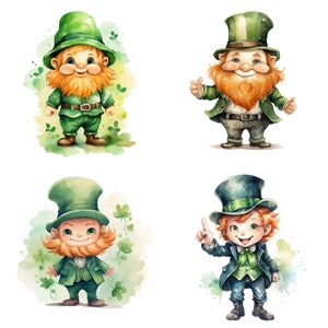 Cute Leprechaun Clipart St. Patrick's Day PNG Bundle Saint Patricks ...