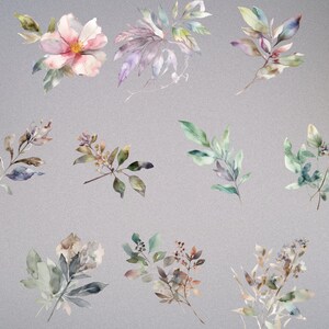 Greenery Watercolor Clipart, Botanical Clipart Bundle, Greenery Bundle ...