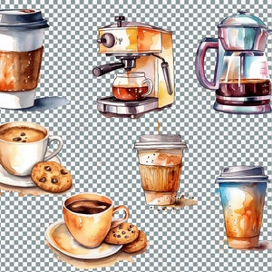 Watercolor Coffee Clipart, Coffee Clipart, Coffee Lover Clipart, Coffee ...