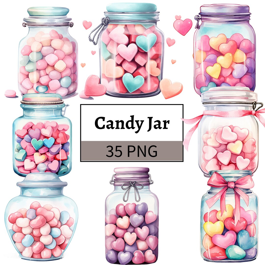 Love Jar Clipart Bundle Watercolor Valentine Clipart - Etsy