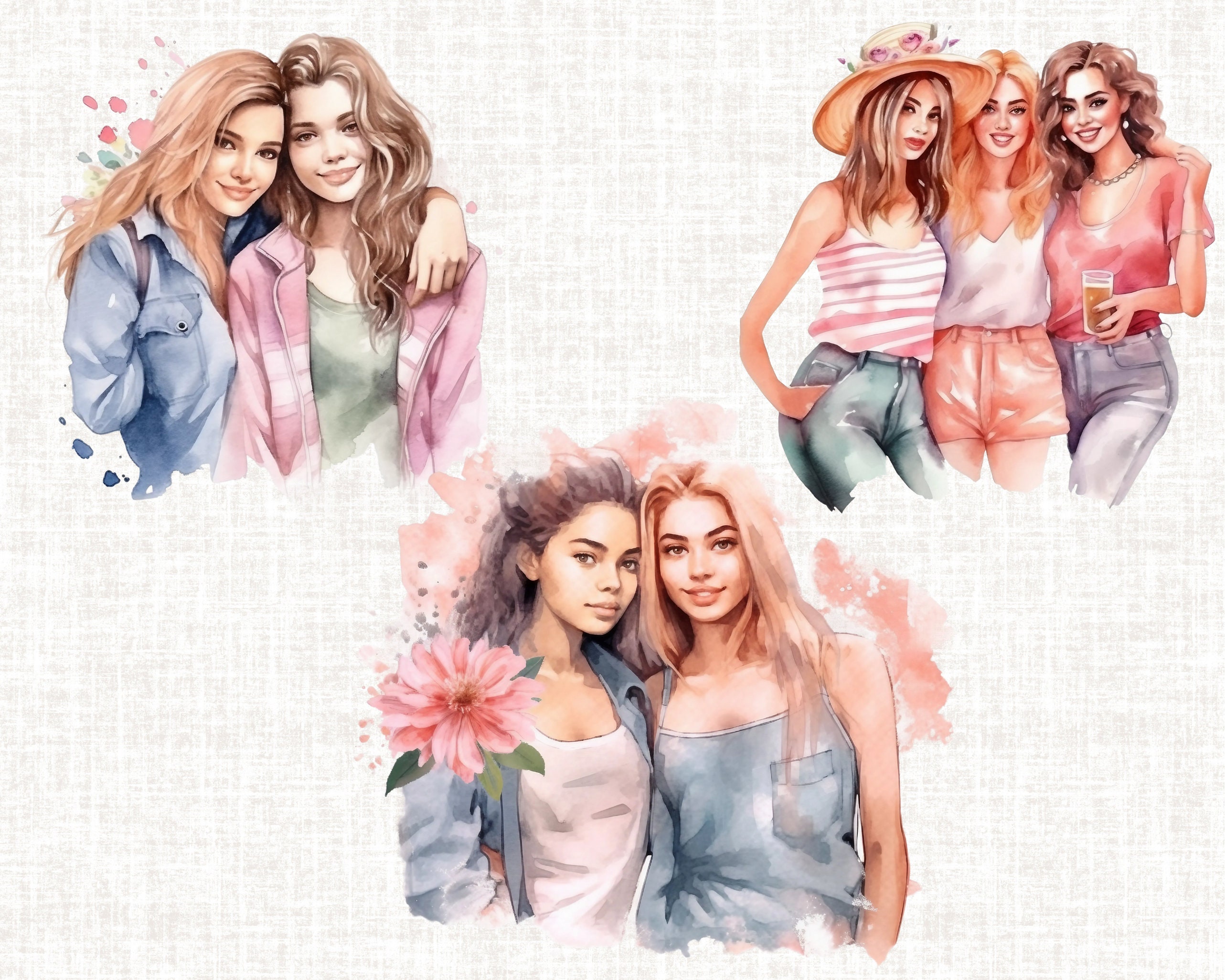 Best Friend Clipart Female Friends Clipart BFF Clipart Soul - Etsy